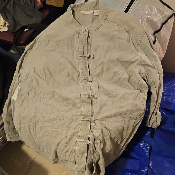 J. Jill | Tops | Jjill Light Tan Mandarin Neck Chinese Knot Corduroy ...